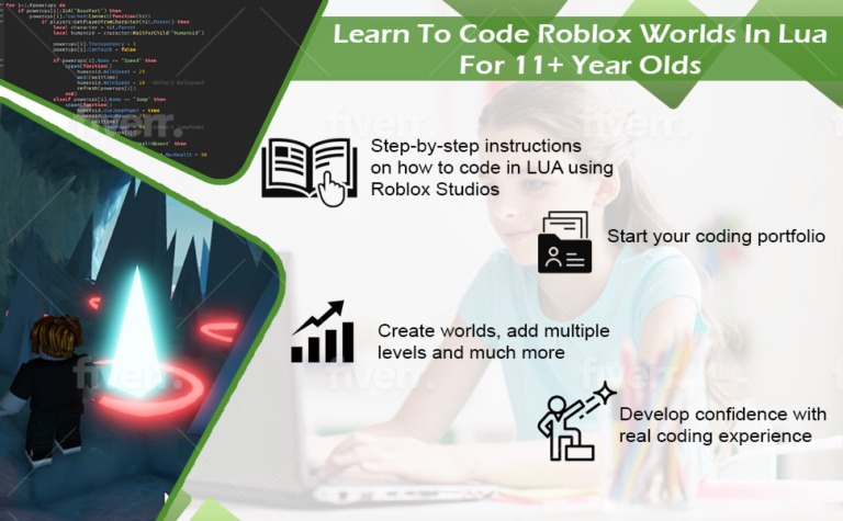 Learn to Code Roblox Worlds in Lua Course Age 11+