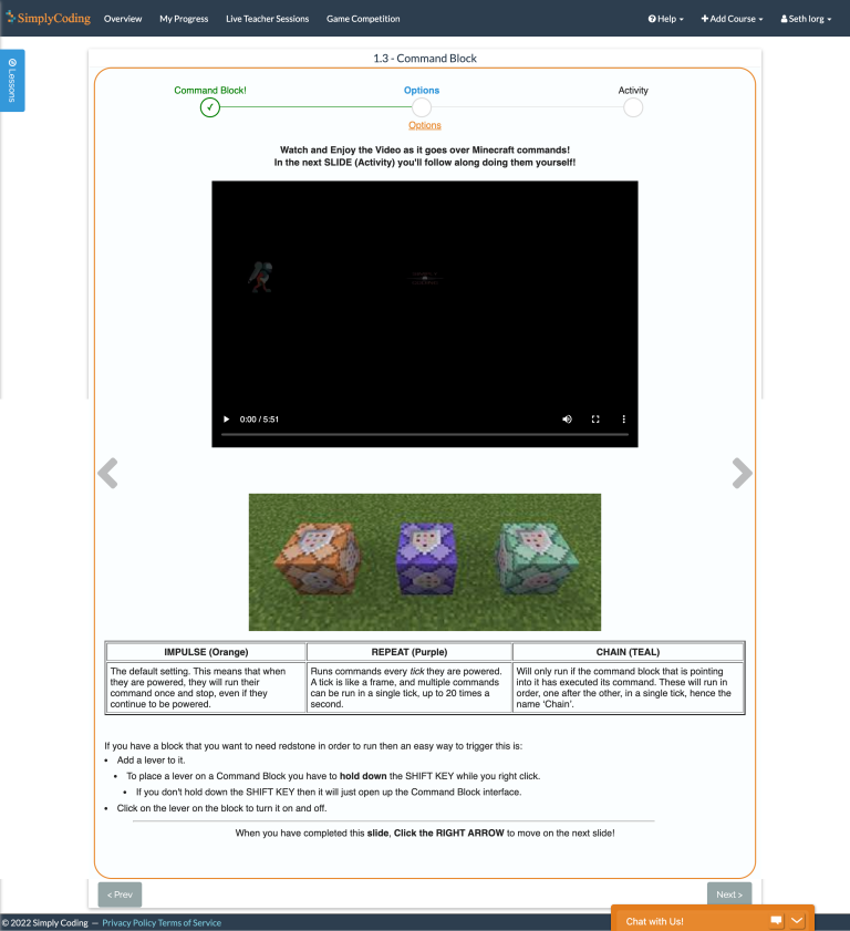 Learn To Code Command Blocks In Minecraft Course Age 9